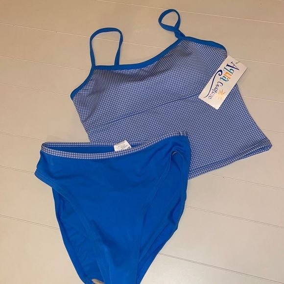 Aqua Couture | Swim | Aquacouture Blueand White Checkered Swimsuit ...